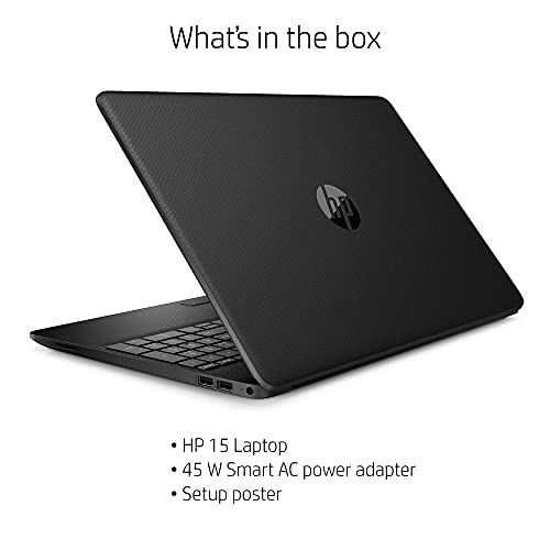 HP 15 Laptop 15.6” Diagonal FHD IPS Display Intel Celeron N4020 Processor 4GB RAM 128GB SSD Intel UHD Graphics 600 USB-C Office365(1-Year) Webcam Win10 Black + HDMI Cable