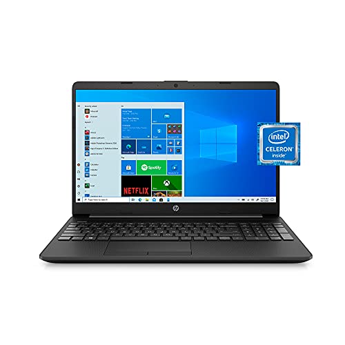 HP 15 Laptop 15.6” Diagonal FHD IPS Display Intel Celeron N4020 Processor 4GB RAM 128GB SSD Intel UHD Graphics 600 USB-C Office365(1-Year) Webcam Win10 Black + HDMI Cable