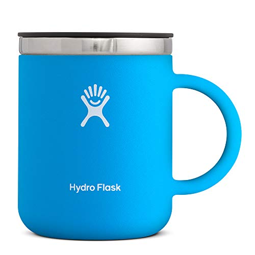 Hydro Flask 12 oz Travel Coffee Mug - Stainless Steel & Vacuum Insulated - Press-In Lid - Pacific