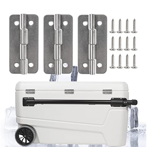 LBB-Parts Cooler Hinges for Igloo Ice Chests, Igloo Cooler Stainless Steel Hinges Replacement, Igloo Cooler Hinges Replacement, Igloo Ice Chest Hinges (3)