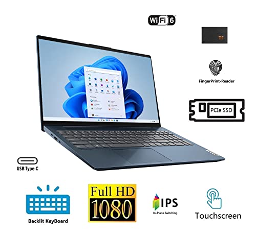 Lenovo 2022 Newest Ideapad5 Flagship Laptop: 15.6" FHD Anti-Glare IPS Touchscreen, Dynamic 4-Core Intel i7-1165G7, 16GB RAM, 512GB SSD, Iris Xe, WiFi-6, Backlit-KYB, FP-Reader, USB-C, Win11H, TF