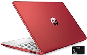 2021 newest hp pavilion 15.6″ hd laptop computer, intel pentium processor, 4gb ram, 128gb ssd, hd webcam, usb-c, hdmi, ethernet rj-45, windows 10 s, red, titac accessory (renewed)