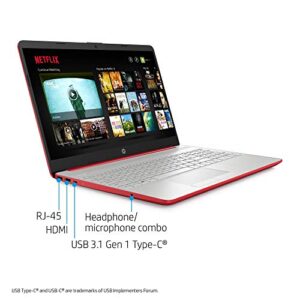 2021 Newest HP Pavilion 15.6" HD Laptop Computer, Intel Pentium Processor, 4GB RAM, 128GB SSD, HD Webcam, USB-C, HDMI, Ethernet RJ-45, Windows 10 S, Red, TiTac Accessory (Renewed)