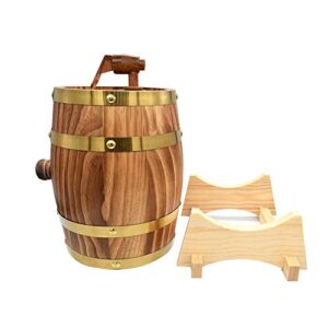 1.5L Oak Aging Barrels Whiskey Barrel Dispenser Home Wine Bucket Whiskey Barrel for Wine, Spirits, Beer, and Liquor Light Yellow (with baked oak chips)