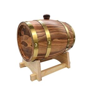 1.5L Oak Aging Barrels Whiskey Barrel Dispenser Home Wine Bucket Whiskey Barrel for Wine, Spirits, Beer, and Liquor Light Yellow (with baked oak chips)