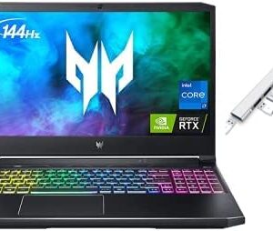 Acer Predator Helios 300 15.6" FHD 144Hz 3ms IPS Gaming Laptop | Intel 8-Core i7-11800H | 64GB | 1TBSSD+2TBHDD | NVIDIA GeForce RTX 3060 | Red Backlit Keyboard | Windows 10 | with USB3.0 HUB Bundle