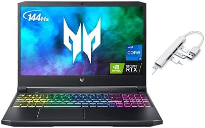 Acer Predator Helios 300 15.6" FHD 144Hz 3ms IPS Gaming Laptop | Intel 8-Core i7-11800H | 64GB | 1TBSSD+2TBHDD | NVIDIA GeForce RTX 3060 | Red Backlit Keyboard | Windows 10 | with USB3.0 HUB Bundle