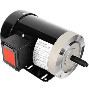 1hp electric motor 1725 rpm general purpose three phase motor 56c frame 5/8“ shaft diameter rolled steel shell 60hz 230v/460v tefc