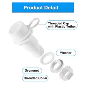 Cooler Replacement Threaded Drain Plug. Threaded Drain Plug with Plastic Tethered Cap for Ice Chest