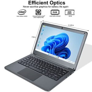 EVRAIN Windows 10 Mini Laptop, Intel Celeron N4020, 6GB RAM, 64GB Storage, 11.6" HD Anti-Glare Display, Windows 10 Laptop, Learning Laptop, Office Laptop for Men and Women