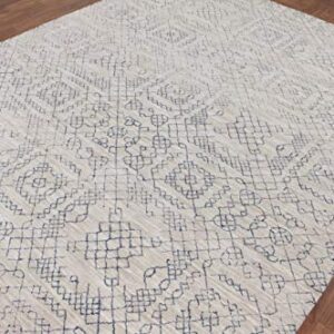 New Azulejo Natural Beige Moroccan Contemporary Handmade Tufted 100% Woollen Area Rugs & Carpet (8x10 ft - 250x300 cm)