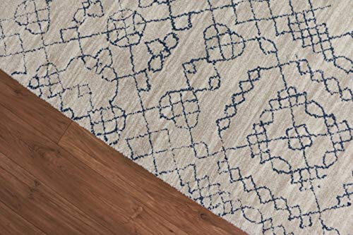 New Azulejo Natural Beige Moroccan Contemporary Handmade Tufted 100% Woollen Area Rugs & Carpet (8x10 ft - 250x300 cm)