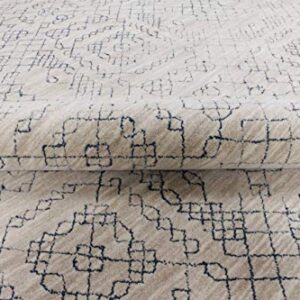 New Azulejo Natural Beige Moroccan Contemporary Handmade Tufted 100% Woollen Area Rugs & Carpet (8x10 ft - 250x300 cm)