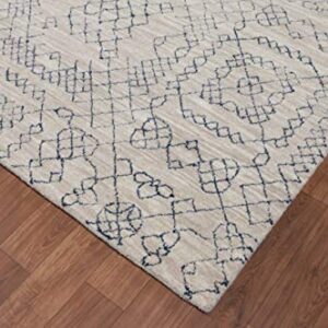 New Azulejo Natural Beige Moroccan Contemporary Handmade Tufted 100% Woollen Area Rugs & Carpet (8x10 ft - 250x300 cm)