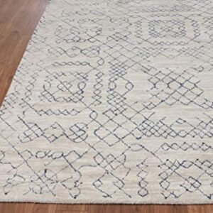 New Azulejo Natural Beige Moroccan Contemporary Handmade Tufted 100% Woollen Area Rugs & Carpet (8x10 ft - 250x300 cm)