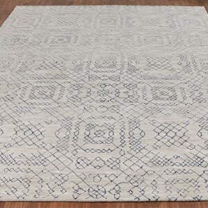 New Azulejo Natural Beige Moroccan Contemporary Handmade Tufted 100% Woollen Area Rugs & Carpet (8x10 ft - 250x300 cm)