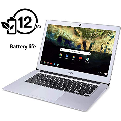 Acer Chromebook 314 CB314-1H-C66Z 14" HD Notebook Computer, Intel Celeron N4000 1.10GHz, 4GB RAM, 32GB Flash Storage, Chrome OS, Pure Silver