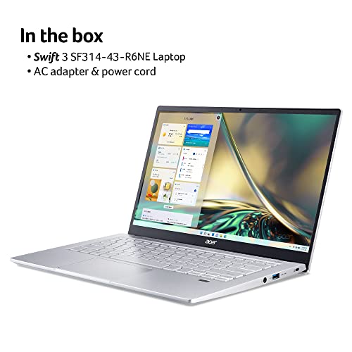 Acer Swift 3 SF314-43-R6NE Laptop | 14" Full HD IPS | AMD Ryzen 7 5700U Octa-Core Processor | AMD Radeon Graphics | 16GB LPDDR4X | 512GB SSD | Wi-Fi 6 | Fingerprint Reader | Backlit KB | Windows 11