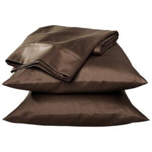 threshold high performance 400 thread count sheet set (twin, brown)