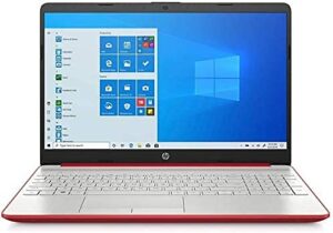 hp 2021 15.6″ hd wled laptop, intel pentium gold 6405u dual-core processor, 4gb ram, 128gb ssd, hdmi, webcam, intel uhd graphics 605, bluetooth, wi-fi, windows 10 s, red , with skypc 2weeks support