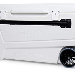 Igloo 110 Qt Glide Pro Portable Large Ice Chest Wheeled Cooler & Wire Basket for 90 Qt Rotomold Coolers, Black (20166)