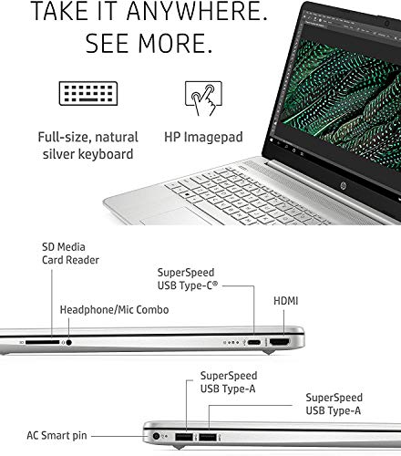 HP Pavilion 15 Laptop, 15.6" FHD IPS Anti-Glare Display, 11th Gen Intel Core i5-1135G7, Intel Iris Xe Graphics, 32 GB RAM, 1 TB PCIe SSD, Long Battery Life, Fingerprint Reader, Silver, Windows 11