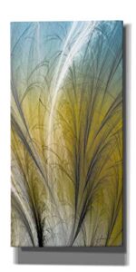 epic graffiti ‘ fountain grass iii’ by james burghardt giclee canvas wall art, 12″ x 24″, yellow