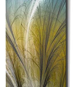 Epic Graffiti ' Fountain Grass III' by James Burghardt Giclee Canvas Wall Art, 12" x 24", Yellow