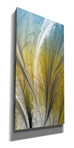 Epic Graffiti ' Fountain Grass III' by James Burghardt Giclee Canvas Wall Art, 12" x 24", Yellow