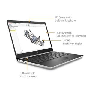 HP 14" HD Intel N4000 2.6GHz 4GB RAM 64GB eMMC Webcam Windows 10 Laptop + 1 Year Microsoft Office, Silver, 14-14.99 inches (7MP91UA)