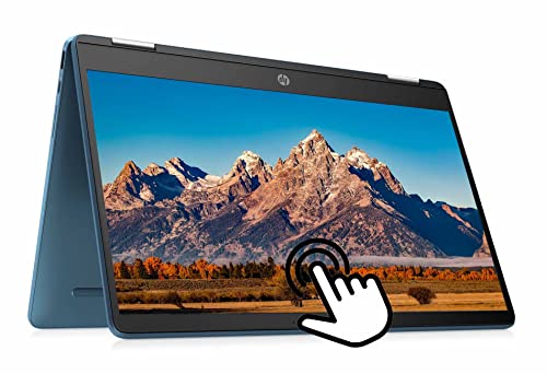 HP Flagship Chromebook 14" HD 2-in-1 Touchscreen Laptop, Intel Celeron N4120(Up to 2.6GHz), 4GB RAM, 64GB eMMC, 13Hours Battery Life, Bluetooth, Chrome OS, Blue, GM Accessories