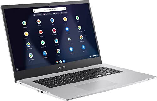 Asus Chromebook 17 Laptop I 17.3" Full HD Display I Intel Celeron N4500 I 4GB DDR4 32GB eMMC I Intel UHD Graphics I USB-C Long Battery Life Webcam Chrome OS Silver + 32GB MicroSD Card