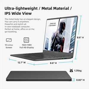 TECLAST 14 inch Laptop Computer, 8GB DDR4 RAM / 128GB SSD Notebook PC with Intel Celeron with Intel N4120, FHD 1920x1080 IPS Display, Ultra Slim Windows 10 Laptop, 2.4G/5G WiFi, Free Update to Win 11