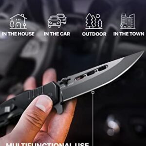 Spring Assisted Knife - Pocket Folding Knife - Military Style - Boy Scouts Knife - Tactical Knife - Good for Camping Hunting Survival Indoor and Outdoor Activities Mens Gift 6681