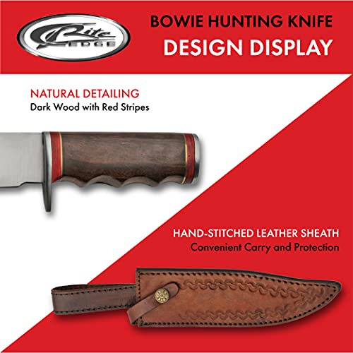 SZCO Supplies 12” Stainless Steel Wood Handle Bowie Hunting Knife W/Sheath