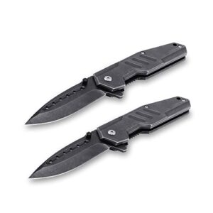 lichamp folding pocket knife set for men, 2-pack flip knife sharp pocket tactical knife with clip for camping, hunting, hiking, fishing, indoor and outdoor activities