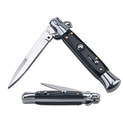 8.7" Folding Pocket Knife for Outdoor Camping Hunting Hiking Fishing Tools(Black)