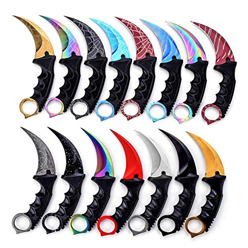 Karambit Knife Set of 2, Stainless Steel Fixed Blade Tactical Knife with Sheath and Cord Knife CS-GO for Hunting, Camping, Self Defenses and Field Survival