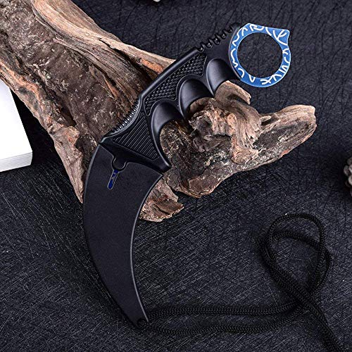 Karambit Knife Set of 2, Stainless Steel Fixed Blade Tactical Knife with Sheath and Cord Knife CS-GO for Hunting, Camping, Self Defenses and Field Survival