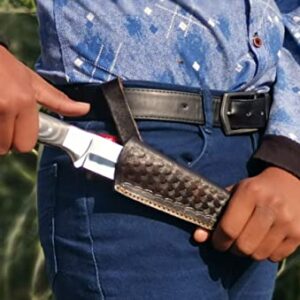 HotSteel Handmade Full Tang Carbon Steel Fixed Blade knife - Bushcraft Knife - Fixed Blade Hunting Knife - Camping Bushcraft Knives - Outdoor Full Tang Knife - Camping Knives - Survival Tactical Knife - Utility Knife With Real Leather Sheath