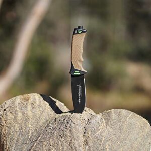 StatGear Surviv-All Fixed-Blade Bowie Knife with Sheath, Firestarter, Sharpener & Cord Cutter for Hunting Camping Outdoors Hiking EDC