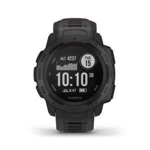 garmin 010-02064-00 instinct, rugged outdoor watch with gps, features glonass and galileo, heart rate monitoring and 3-axis compass, graphite