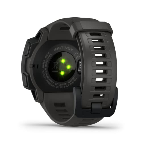 Garmin 010-02064-00 Instinct, Rugged Outdoor Watch with GPS, Features Glonass and Galileo, Heart Rate Monitoring and 3-Axis Compass, Graphite