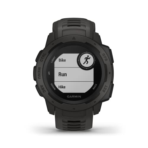 Garmin 010-02064-00 Instinct, Rugged Outdoor Watch with GPS, Features Glonass and Galileo, Heart Rate Monitoring and 3-Axis Compass, Graphite