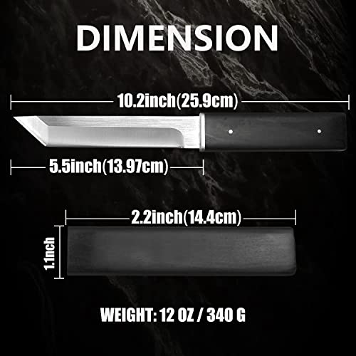 MADSABRE Bundle of 2 Items - Dual Blade Pocket Knife - Japanese Samurai Tanto Fixed Blade Katana - Perfect for Outdoor Hunting Survival Camping EDC Camping Hiking, Unique Gifts for Men