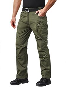 magcomsen work pants men lightweight hiking pants mens waterproof pants cargo pants tactical pants for men fishing pants rain pants camping pants army green