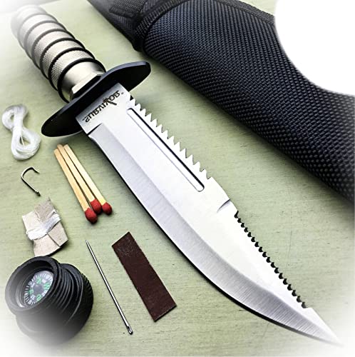 New 9.5" SURVIVAL COMBAT TACTICAL HUNTING KNIFE w/ SHEATH Military Bowie Fixed Blade Camping Outdoor Pro Tactical Elite Knife BLDA-0544