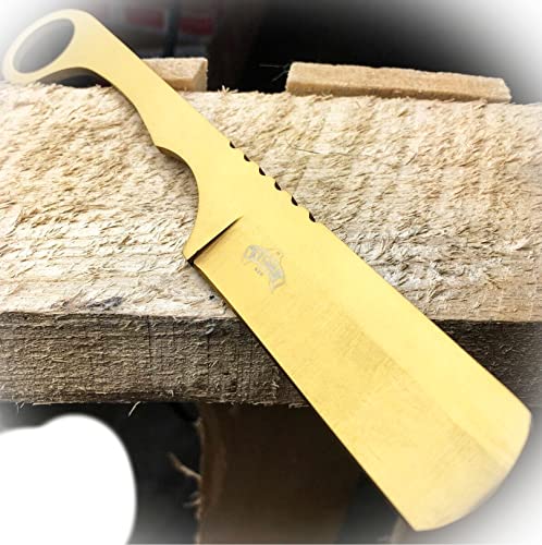 New Straight Edge Razor Fixed Blade GOLD Cleaver TANTO Hunting Knife Karambit NEW Camping Outdoor Pro Tactical Elite Knife BLDA-0084