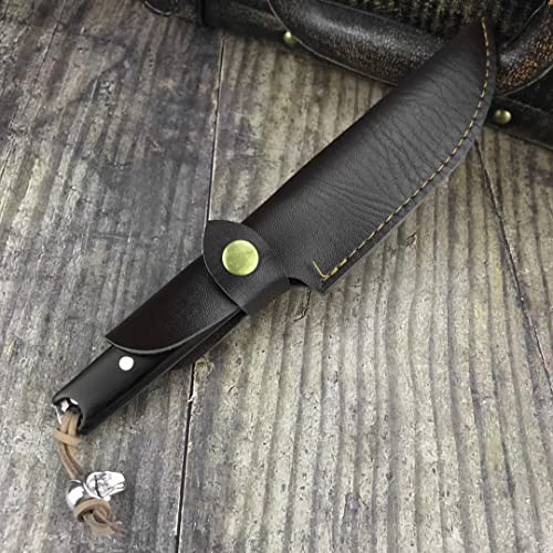 Tactical Hunting Knife With Sheath Stainless Steel Fixed Blade Laser Forging Pattern