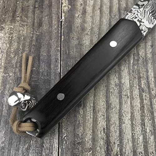 Tactical Hunting Knife With Sheath Stainless Steel Fixed Blade Laser Forging Pattern